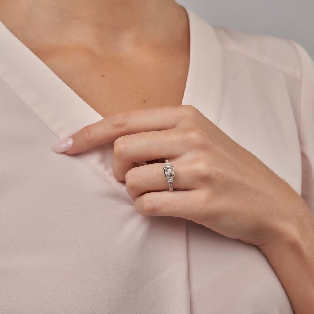 Saraih Platinum and 18ct Rose Gold White and Australian Argyle Pink Diamond™ Engagement Ring