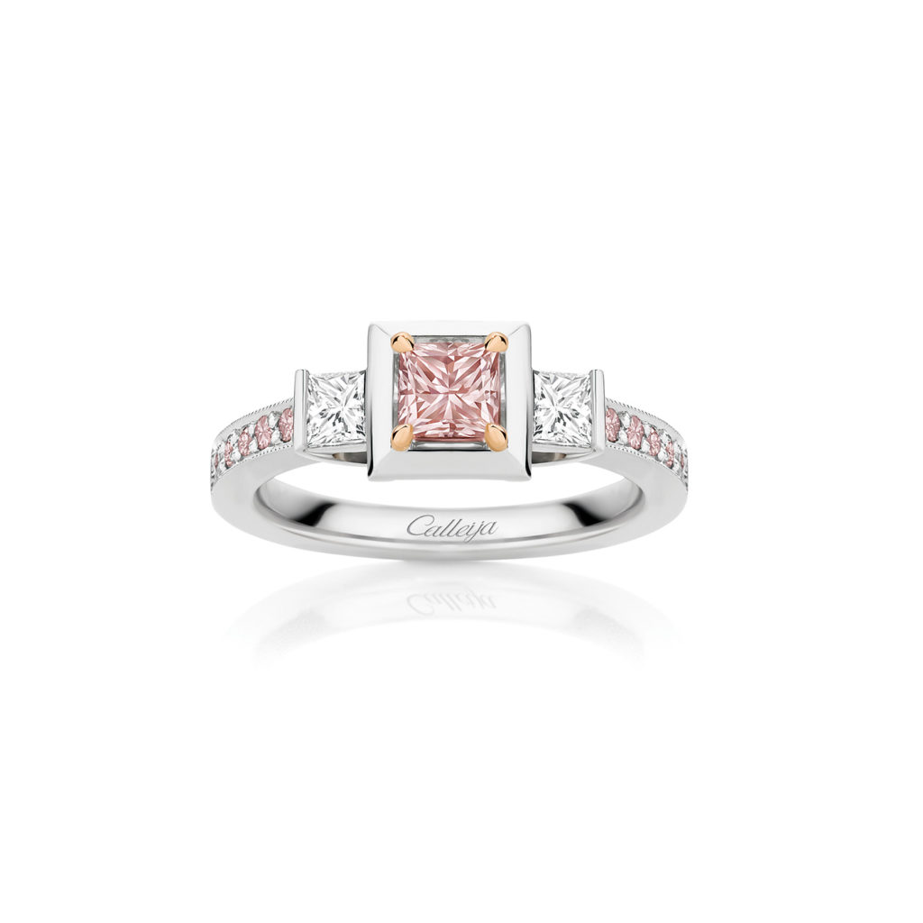 Unique Scarlett Platinum and 18ct Rose Gold Oval Australian Argyle Pink Diamond™ Engagement Ring