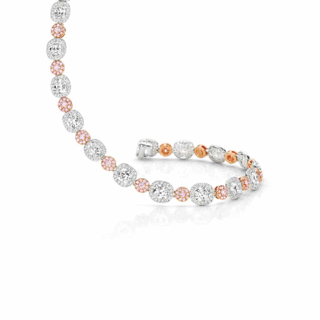 White and Australian Argyle Pink Diamond Bracelet - Fine Jewellery and Argyle Pink Diamond ...