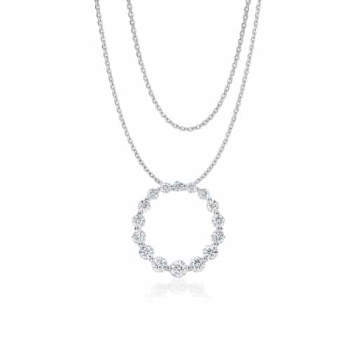 18ct White Gold Full Circle White Diamond Pendant - Fine Jewellery and ...