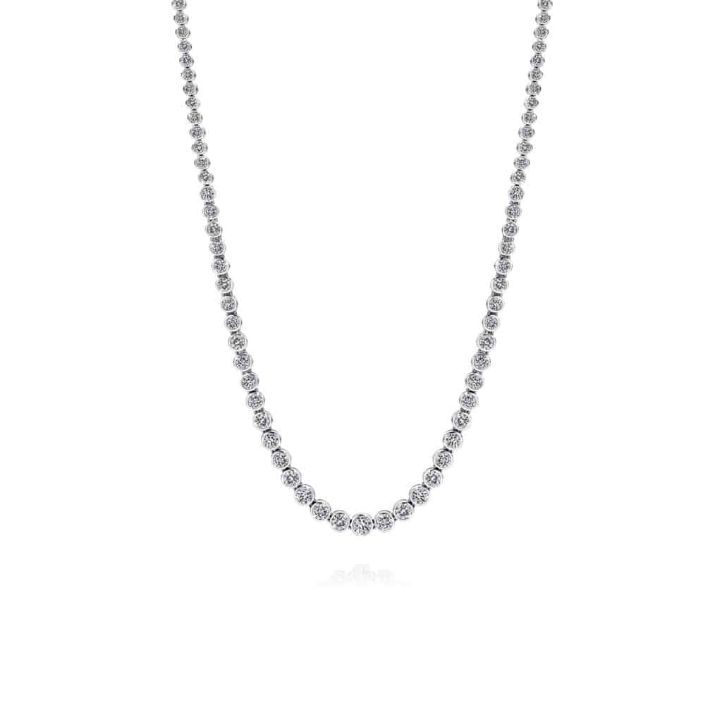 White Gold and White Diamond Tennis Necklace - Fine Jewellery and ...