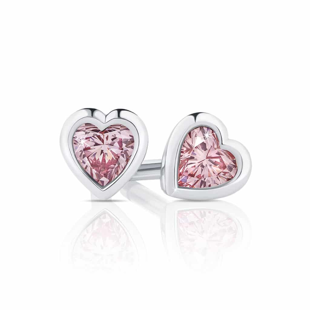 Aster Platinum Heart Shaped Australian Argyle Pink Diamond™ Earrings ...