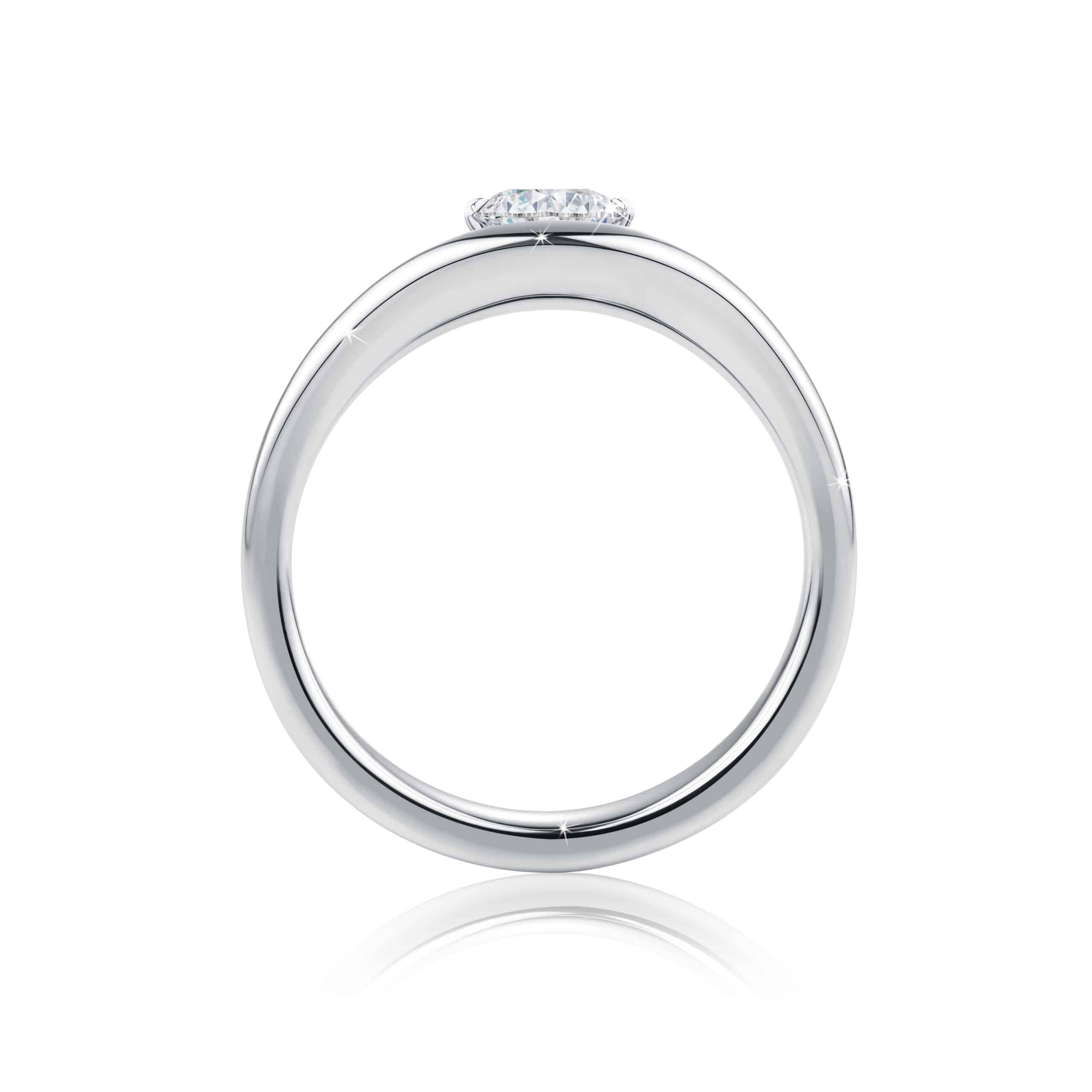 Nyssa Platinum and 18ct Rose Gold Semi Bezel Set 0.50ct Diamond ...