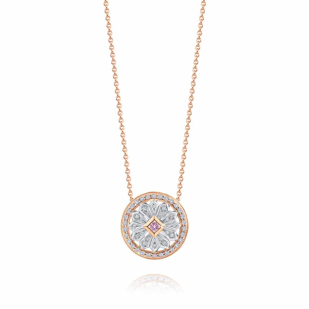Sidra 18ct White and Rose Gold Pendant with Argyle Pink Diamond™ (incl ...