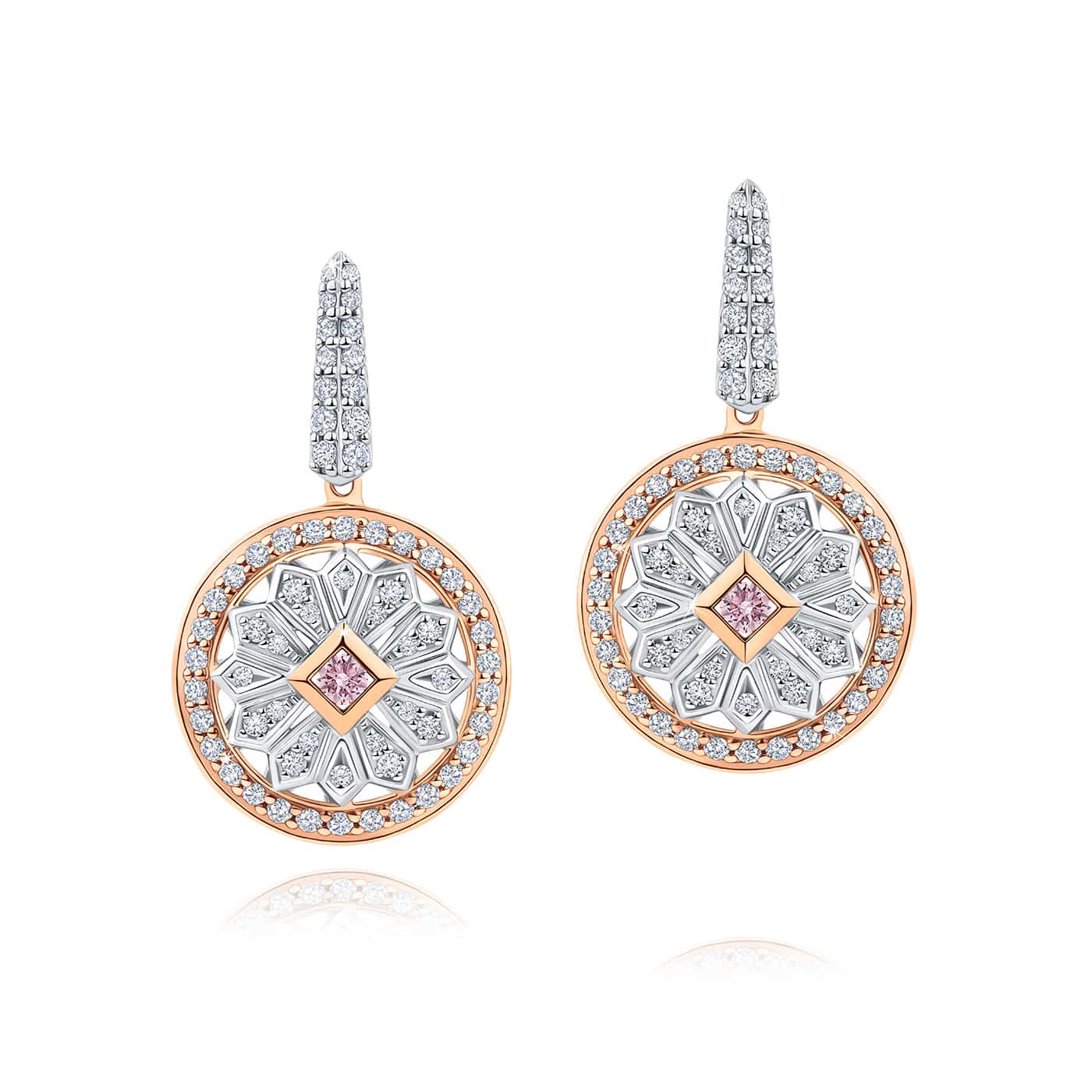 Sidra 18ct White and Rose Gold Earrings with Argyle Pink Diamonds ...