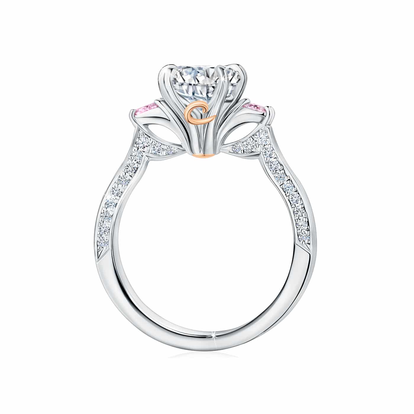 Evelina Handcrafted Platinum Trilogy ring with a 2.03ct Oval Diamond ...