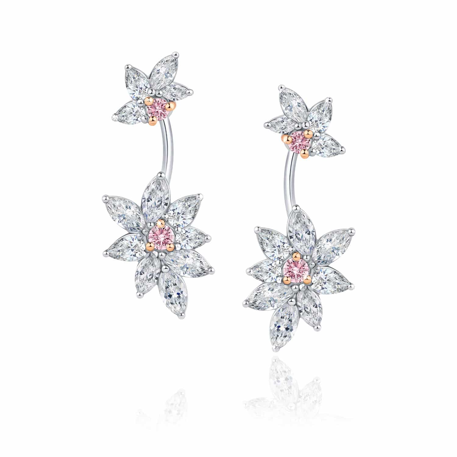 Florise Platinum Australian Argyle Pink™ and White Diamond Detachable ...