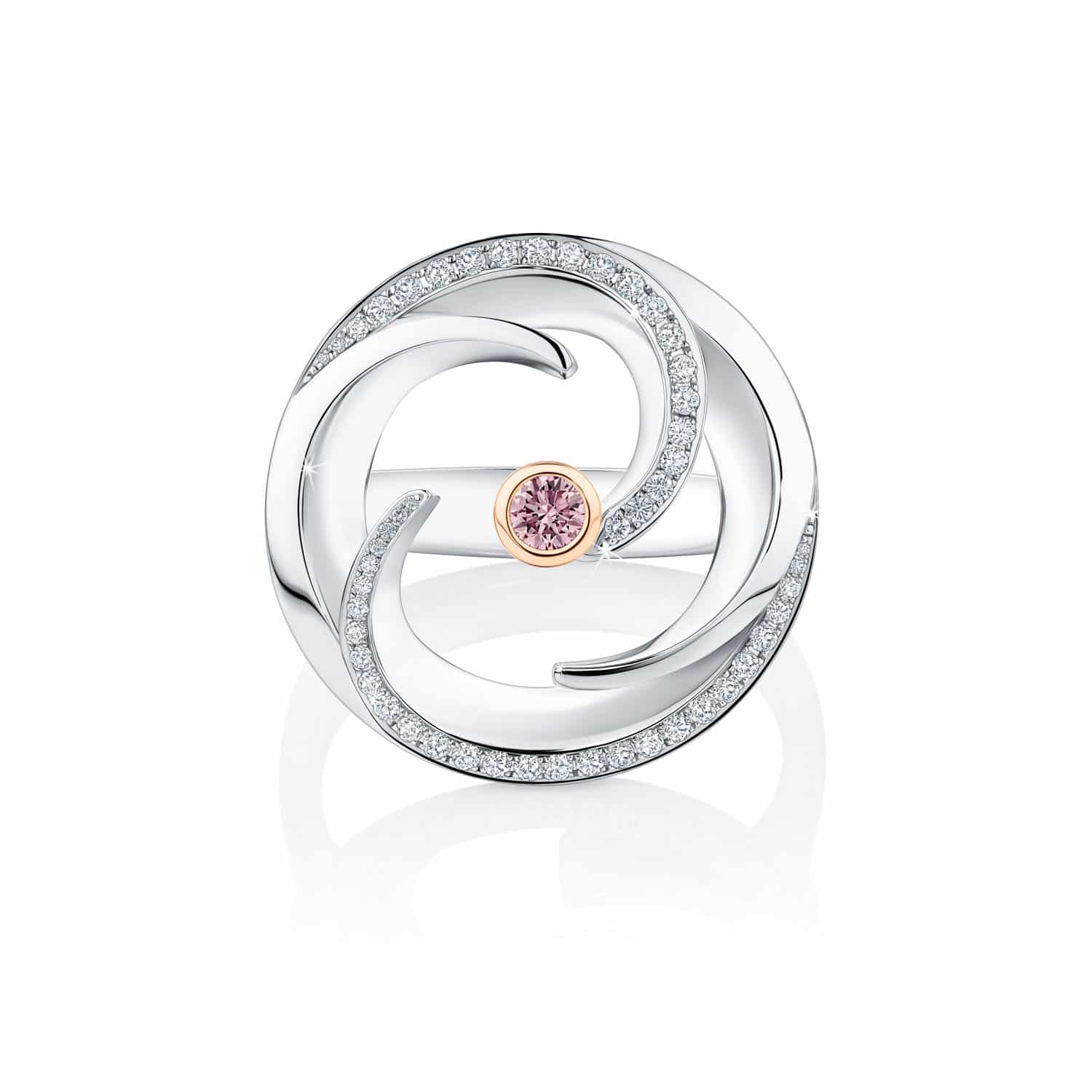 Vortex Platinum & 18ct Rose Gold Australian Argyle Pink Diamond™ Vortex Ring - Fine Jewellery ...