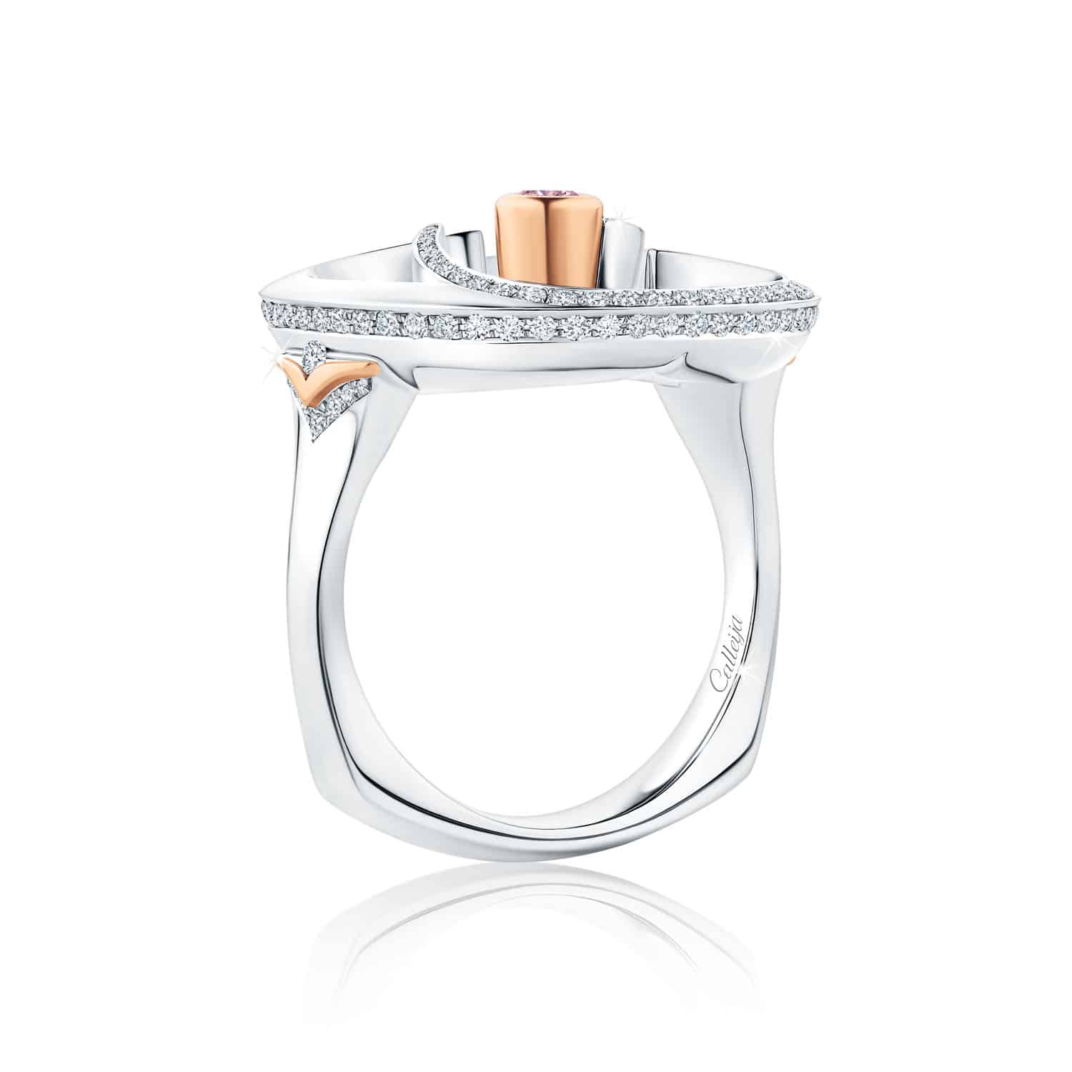 Vortex Platinum & 18ct Rose Gold Australian Argyle Pink Diamond™ Vortex Ring - Fine Jewellery ...