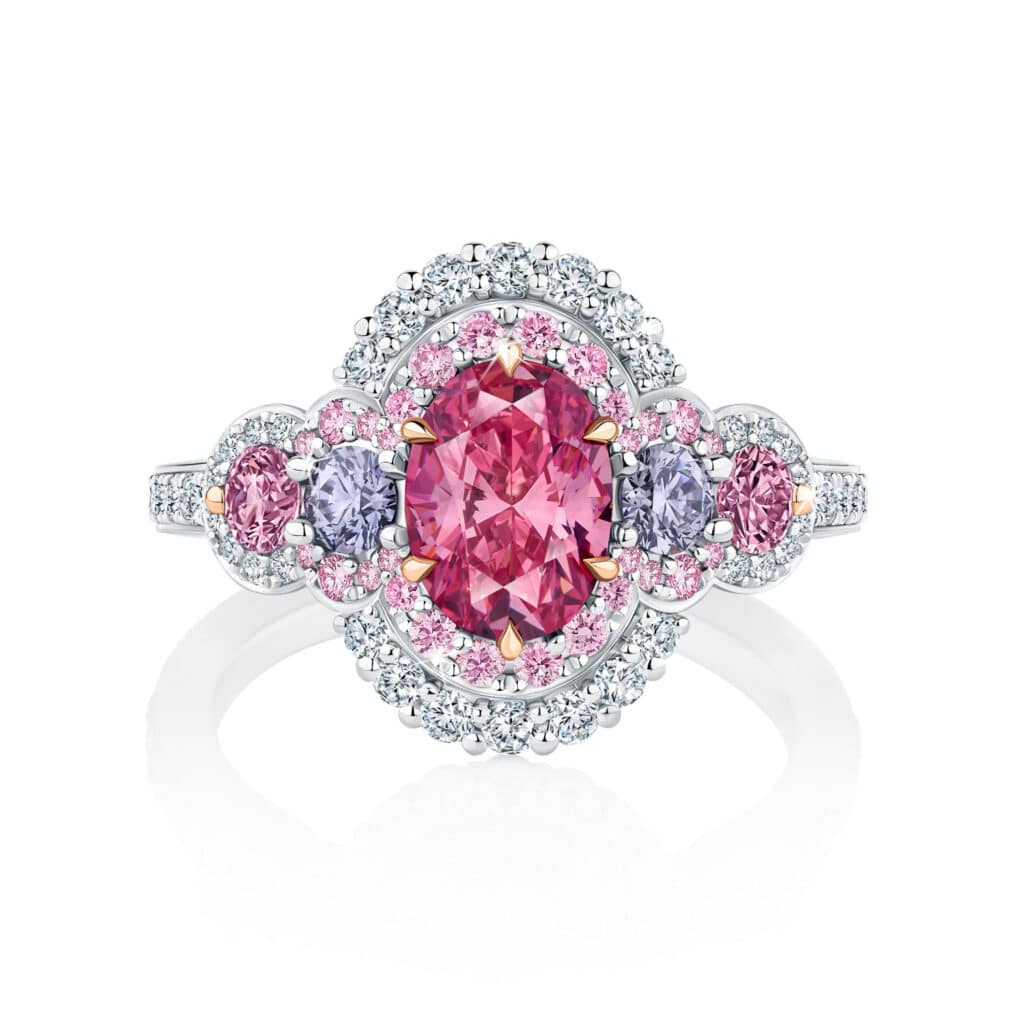 Kimberley Rise Platinum & 18ct Rose Gold 1.01ct Argyle Pink Oval Cut ...