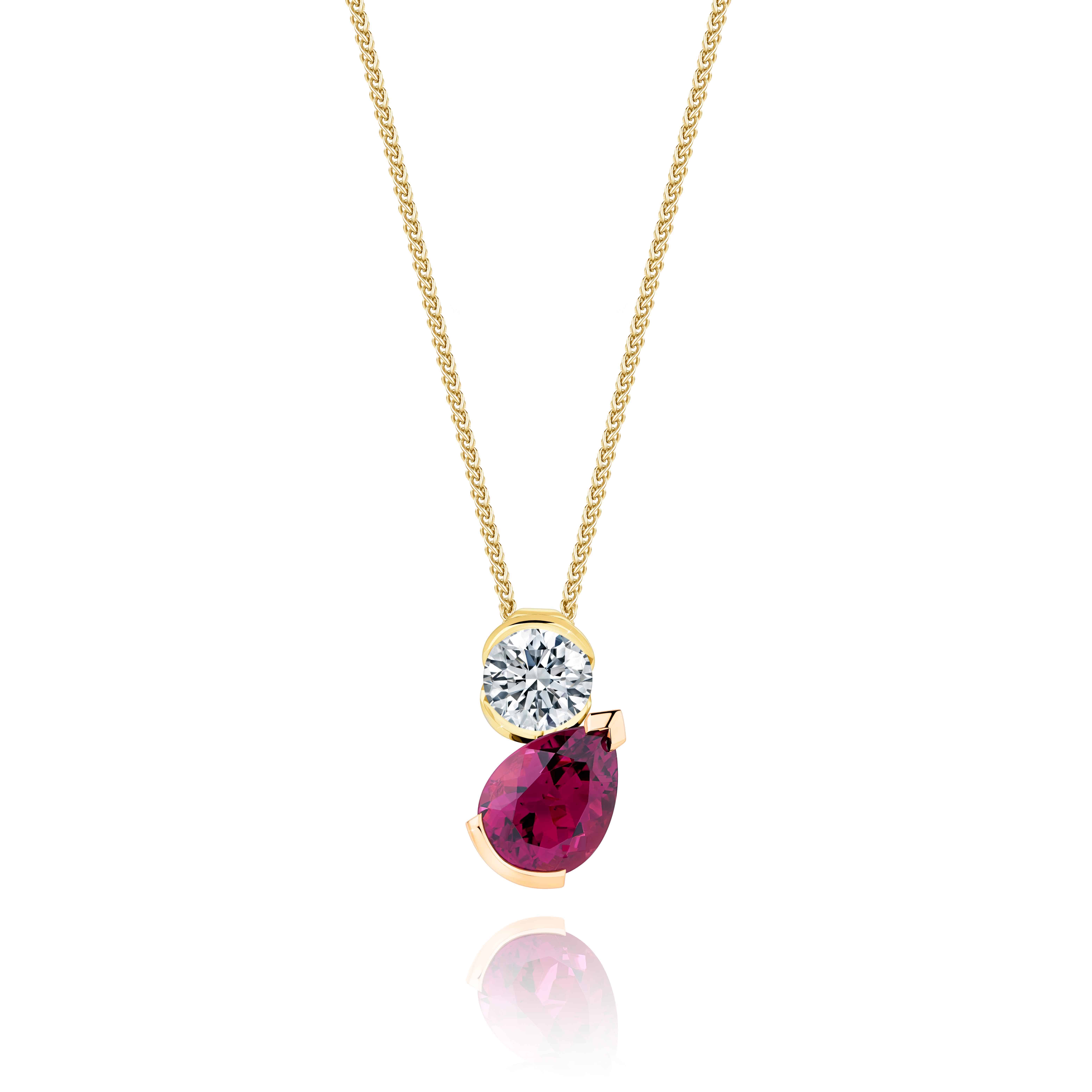 Rosé Solis 18ct Yellow & Rose Gold 4.04ct Rubellite Tourmaline & 1.63ct ...