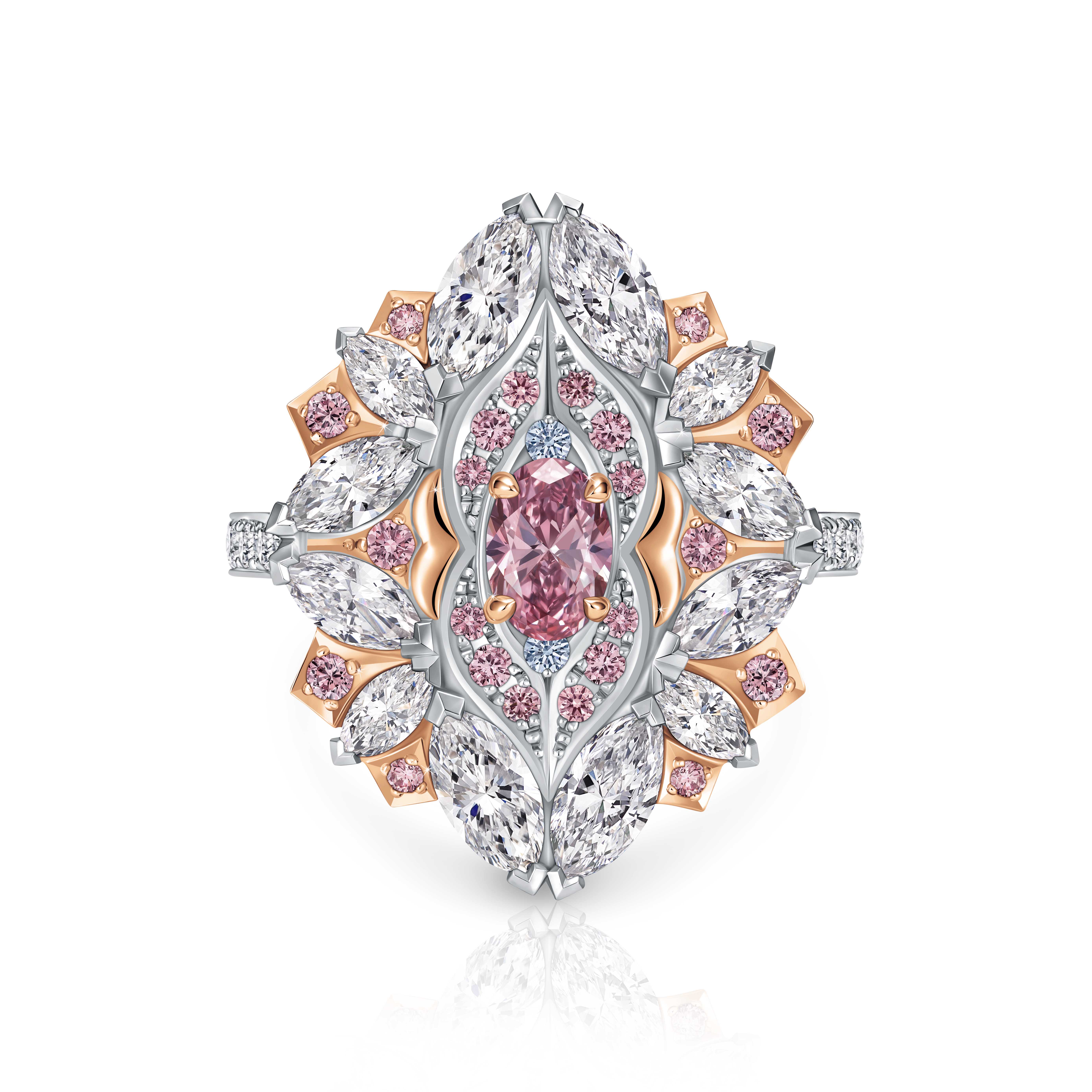 Liloura Platinum & 18ct Rose Gold 5PP Australian Argyle Pink Diamond ...